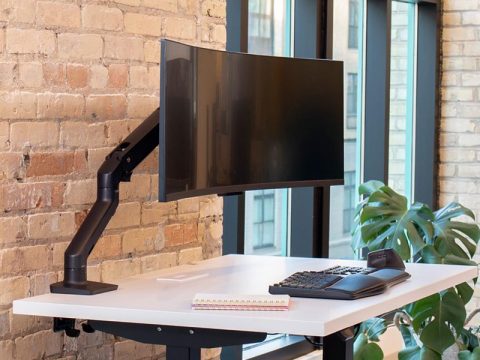 HX Heavy Duty Desk Monitor Arm, Cables Hidden, Patented Ergonomic ...