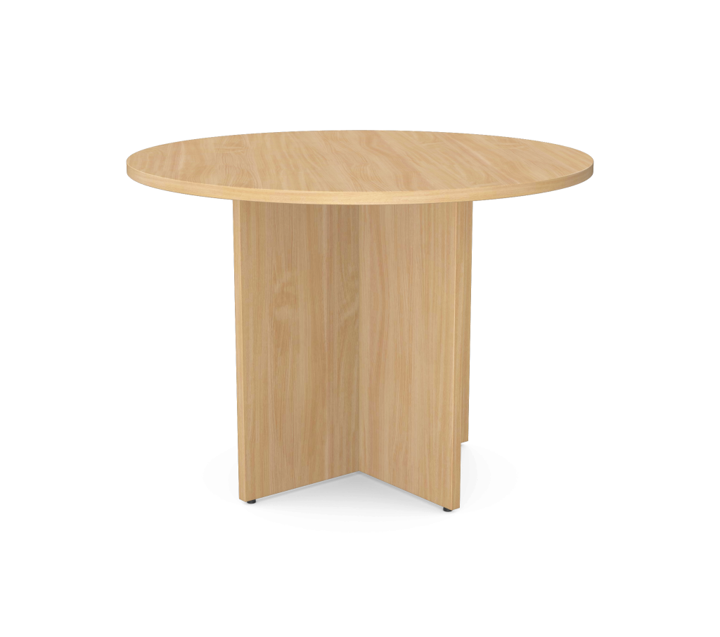 Kito Wooden Round Meeting Table Panel Leg Base - B2B Office Interiors
