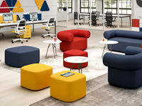 OI Series Beam Seating With Table In Plastic Finish - B2B Office Interiors