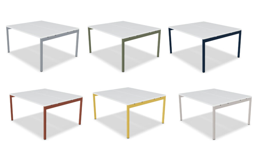 OGI Y Bench Desking - Two Workstations With Metal Straight Legs - B2B ...